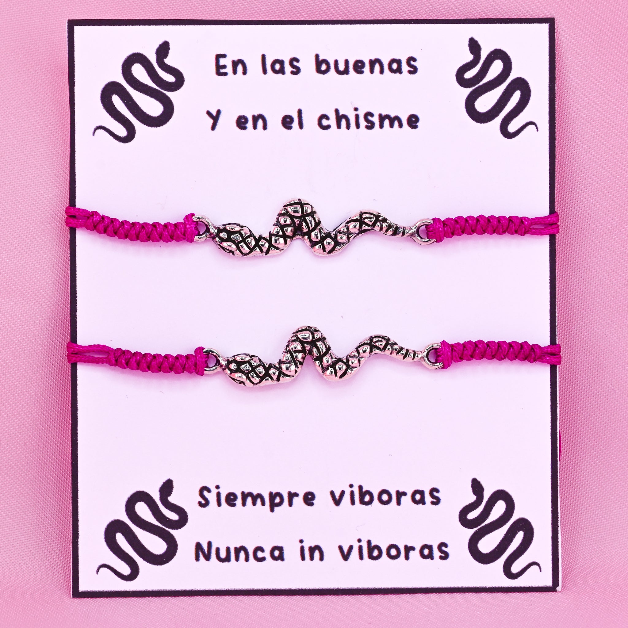 S925 Siempre Viboras Nunca In Viboras - Snake Friendship Bracelet ...